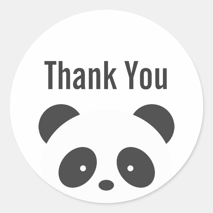 Panda thank you stickers | Zazzle