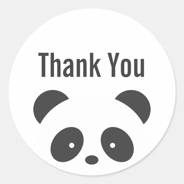 Panda thank you stickers | Zazzle