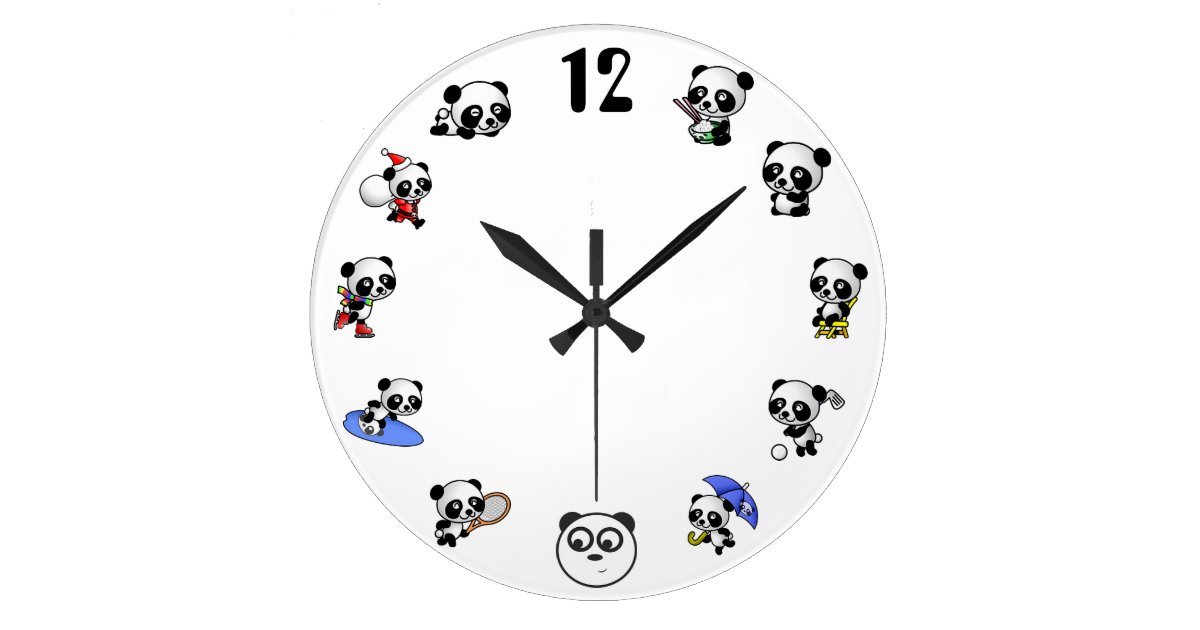 Panda time clock | Zazzle