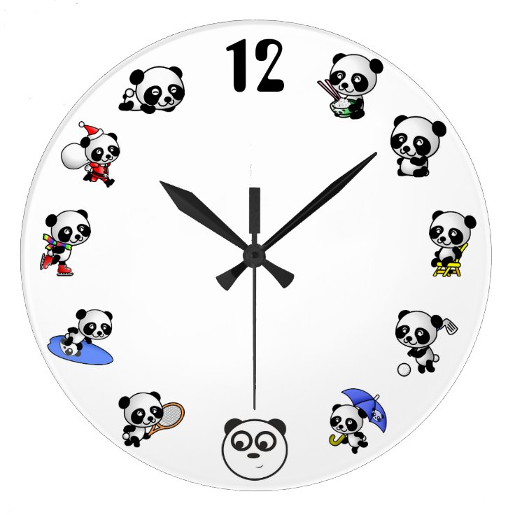 Panda time clock | Zazzle