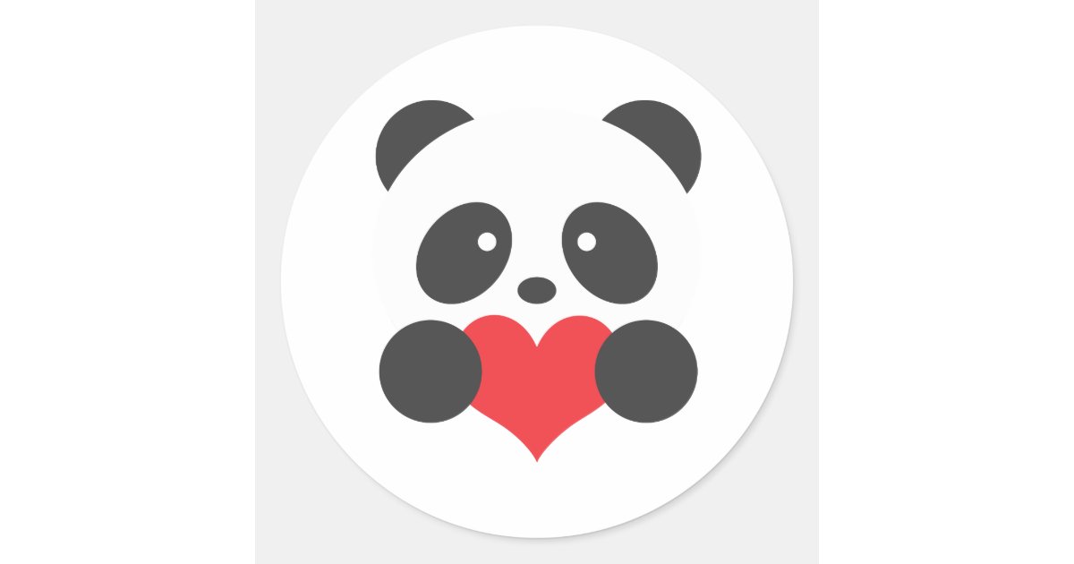 Panda with a heart stickers | Zazzle