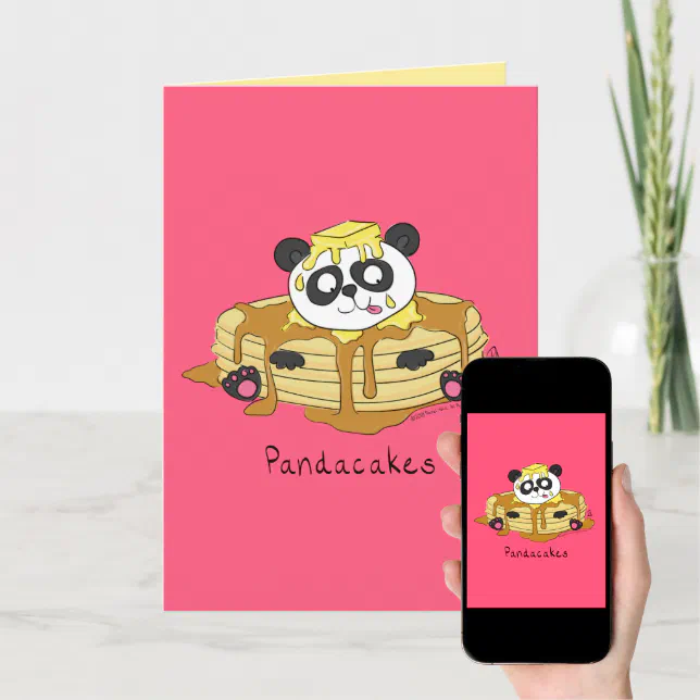 Pandacakes - Funny Panda Pancake Pun Card | Zazzle