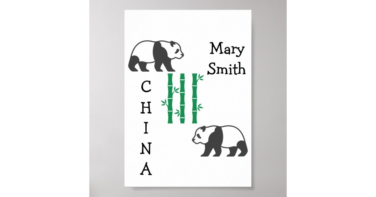 Pandas and Bamboos Poster | Zazzle