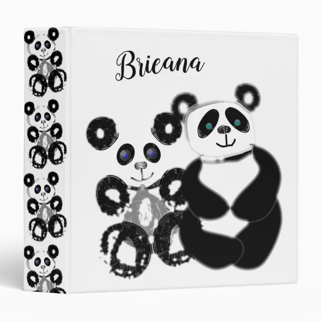 Pandas Cute and Cuddly Personalized 3 Ring Binder | Zazzle