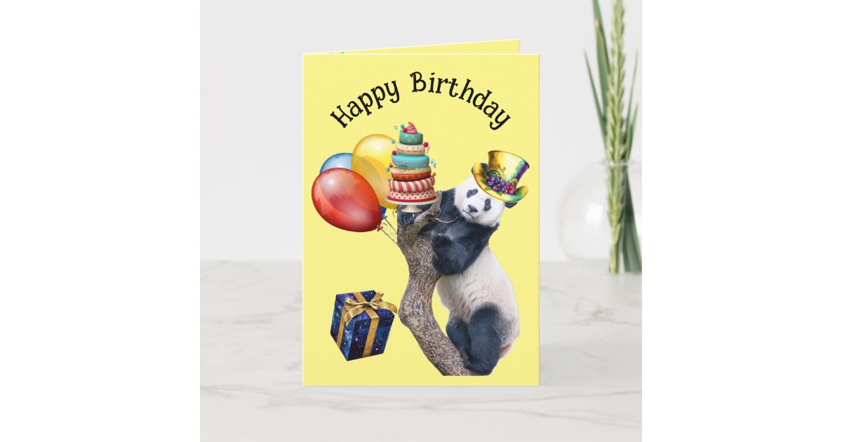 PANDAstic Fun Panda Birthday Card | Zazzle