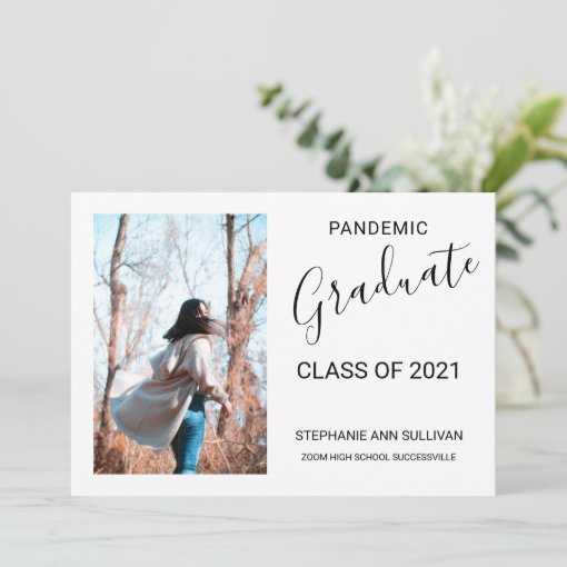 Pandemic Photo Graduation Announcement Card | Zazzle