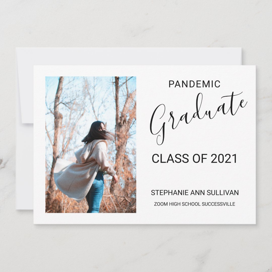 Pandemic Photo Graduation Announcement Card | Zazzle