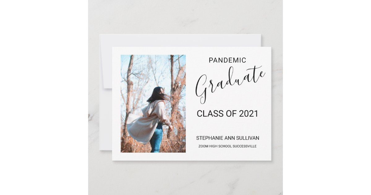 Pandemic Photo Graduation Announcement Card | Zazzle
