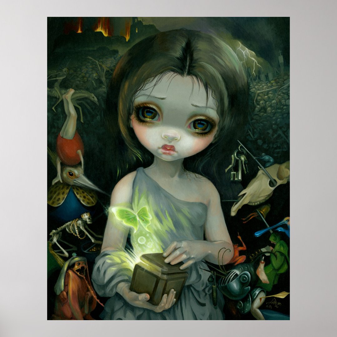 Pandora ART PRINT Big Eyes Art Pandora's Box | Zazzle