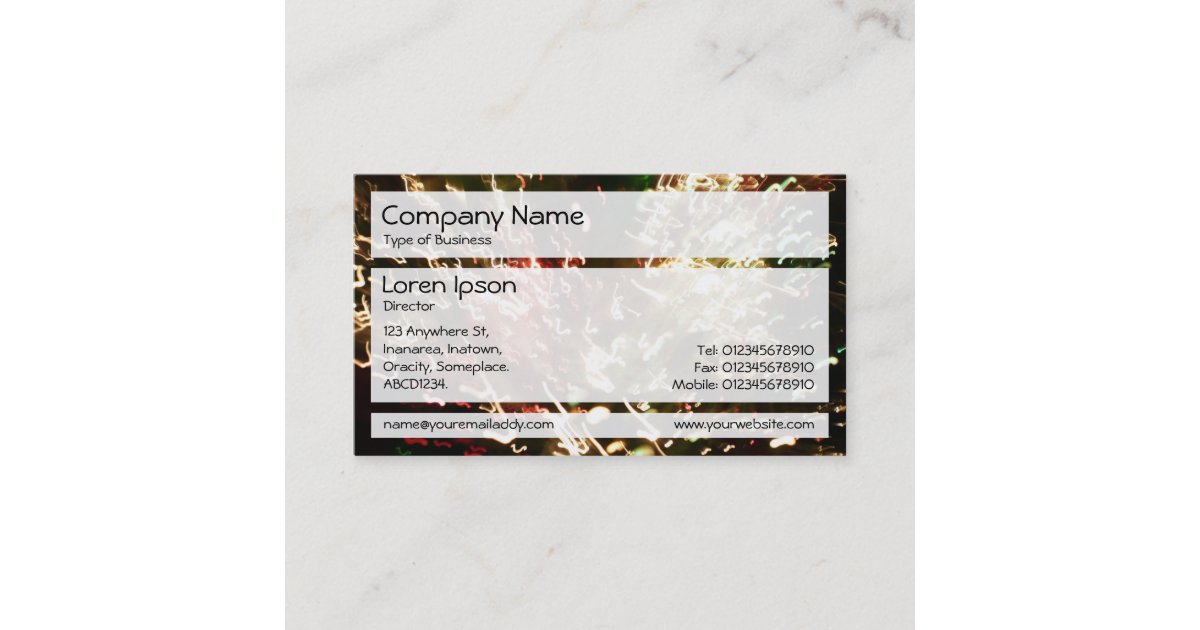 Panels 02 - Fibre Optic Lamp Business Card | Zazzle