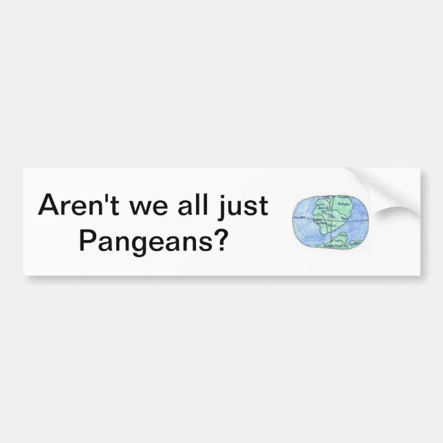 Pangea Bumper Sticker | Zazzle