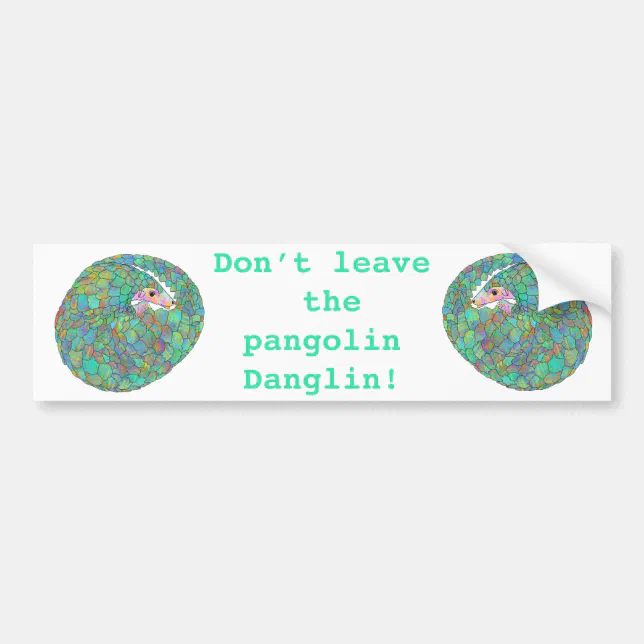 Pangolin Danglin Endangered Curled Up Animal Art Bumper Sticker | Zazzle