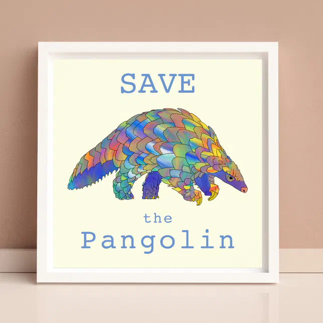 Pangolin Endangered Animal Art Poster | Zazzle