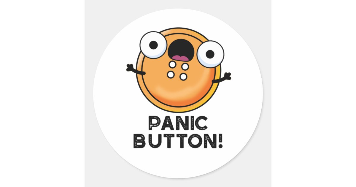 Panic Button Funny Sewing Pun Classic Round Sticker | Zazzle