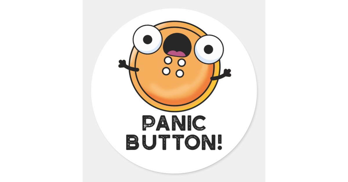 Panic Button Funny Sewing Pun Classic Round Sticker | Zazzle