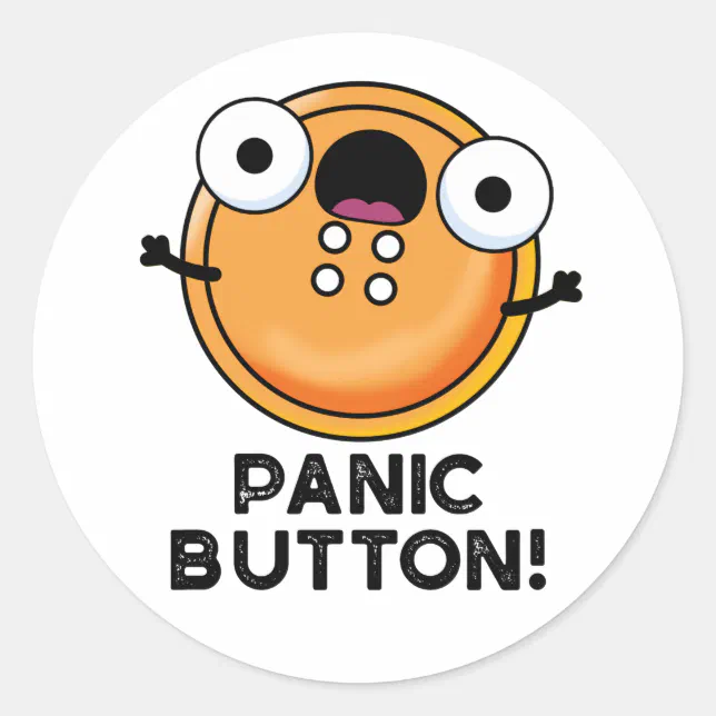 Panic Button Funny Sewing Pun Classic Round Sticker | Zazzle