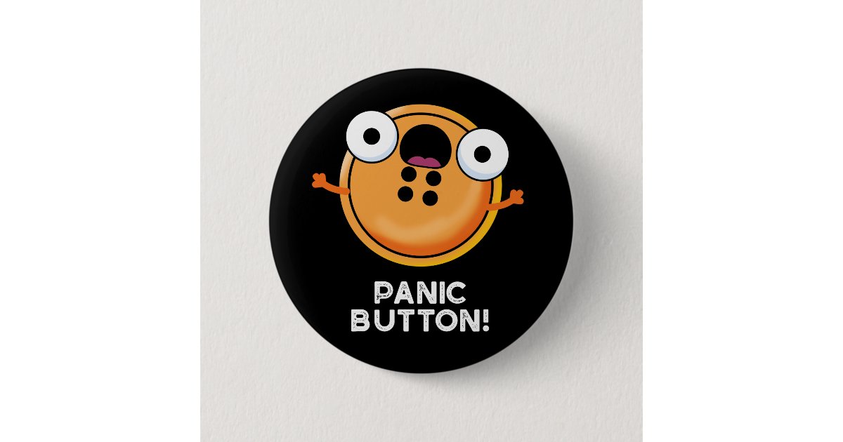 Panic Button Funny Sewing Pun Dark BG | Zazzle