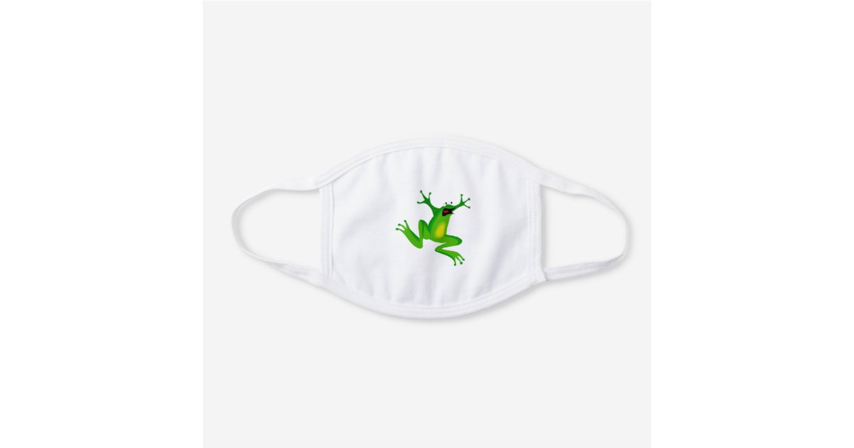 Panic Frog Funny White Cotton Face Mask | Zazzle