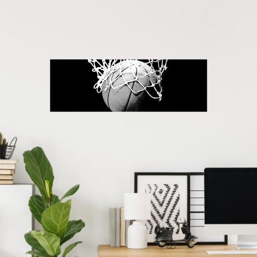 Panoramic Basketball Closeup Poster | Zazzle