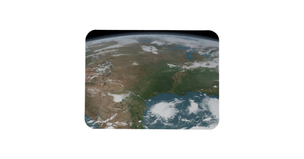 Panoramic Planet Earth And The Us. 2 Magnet | Zazzle