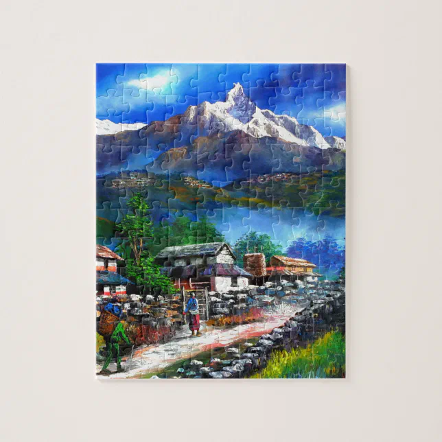 Panoramic View Of Everest Mountain Nepal Jigsaw Puzzle | Zazzle