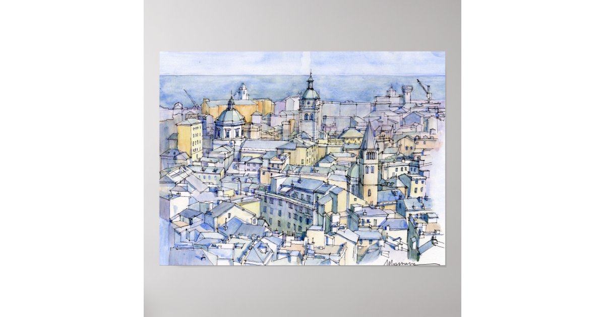 Panoramica di Genova Poster | Zazzle