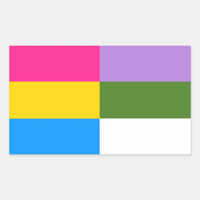 Pansexual/genderqueer flag stickers | Zazzle