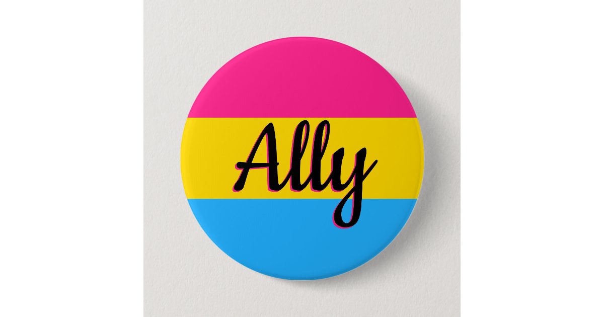 Pansexual Pride Flag Ally Button | Zazzle