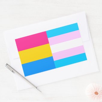 Pansexual/trans pride flags sticker | Zazzle
