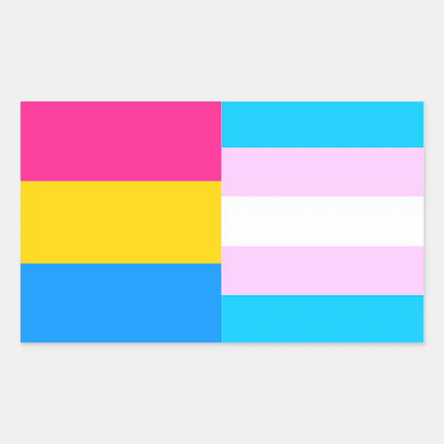 Pansexual/trans pride flags sticker | Zazzle