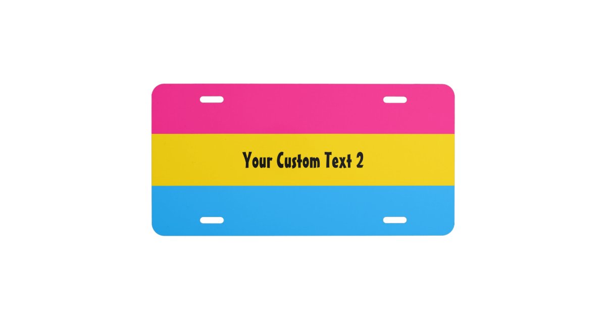 Pansexuality pride flag license plate | Zazzle