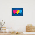 Pansexuality pride hearts Poster | Zazzle