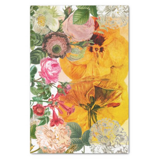 PANSIES AND FLOWERS GARDEN Tissue Paper | Zazzle