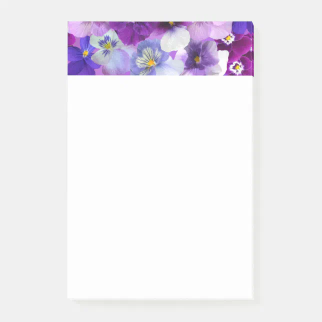 Pansies Flowers Floral Border Print Design Post-it Notes | Zazzle