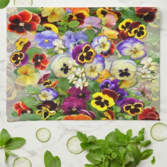 Pansies ~ Kitchen Towel | Zazzle