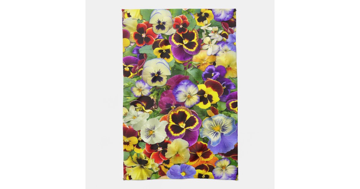 Pansies ~ Kitchen Towel # 3 | Zazzle