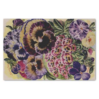 Pansy Antique Varieties Garden Tissue Paper | Zazzle