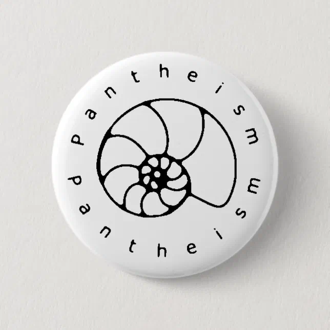 Pantheism black and white button | Zazzle