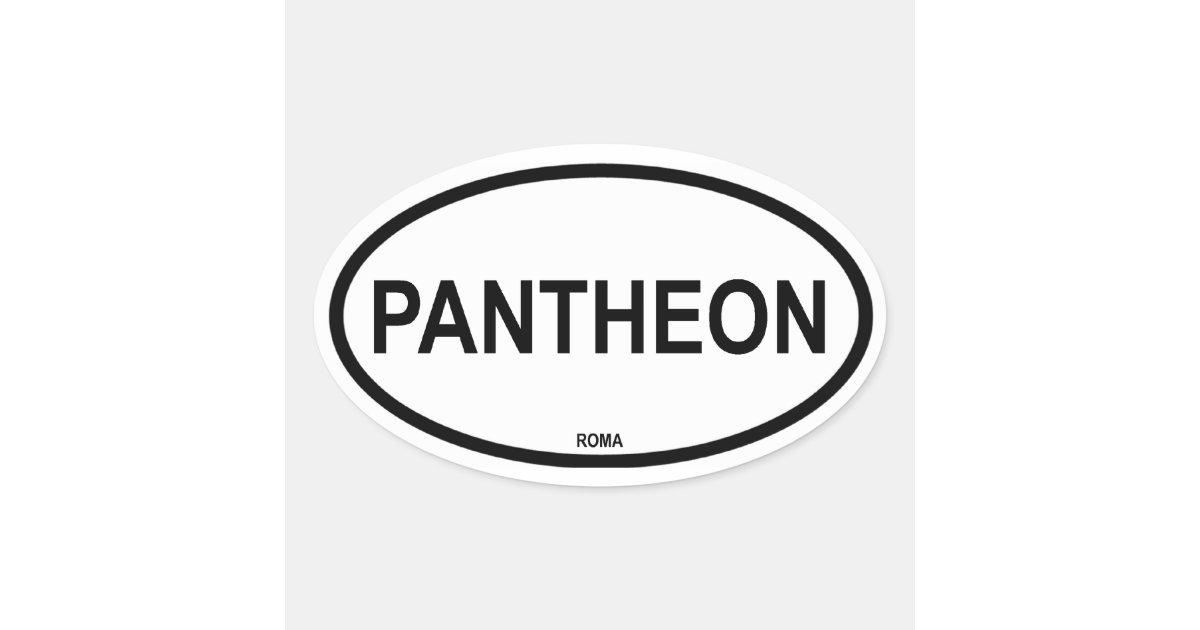 PANTHEON OVAL STICKER | Zazzle