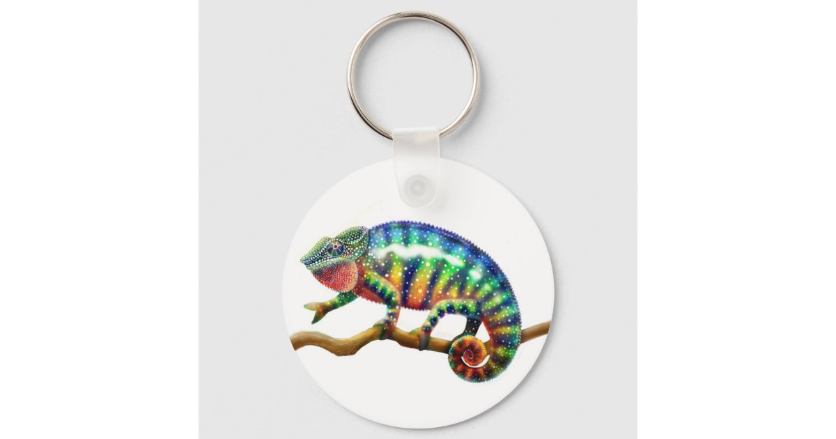 Panther Chameleon Keychain | Zazzle