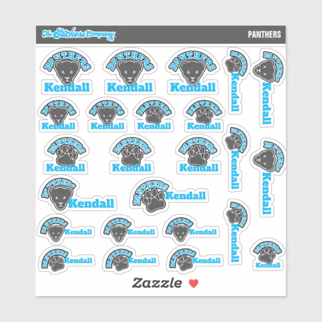 Panther Personalized Name Labels | School Stickers | Zazzle