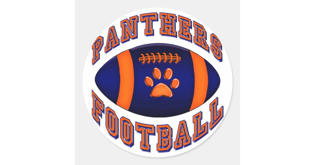 Panthers Football Classic Round Sticker | Zazzle