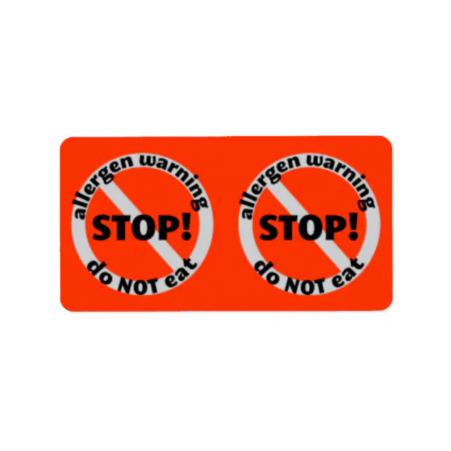 Pantry Labels - Allergen Warning Do NOT eat | Zazzle
