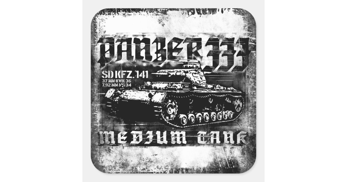 Panzer III Square Stickers | Zazzle