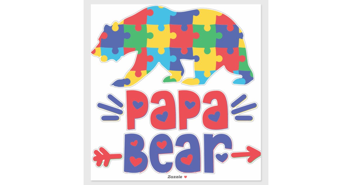 Papa Bear Vinyl Sticker | Zazzle