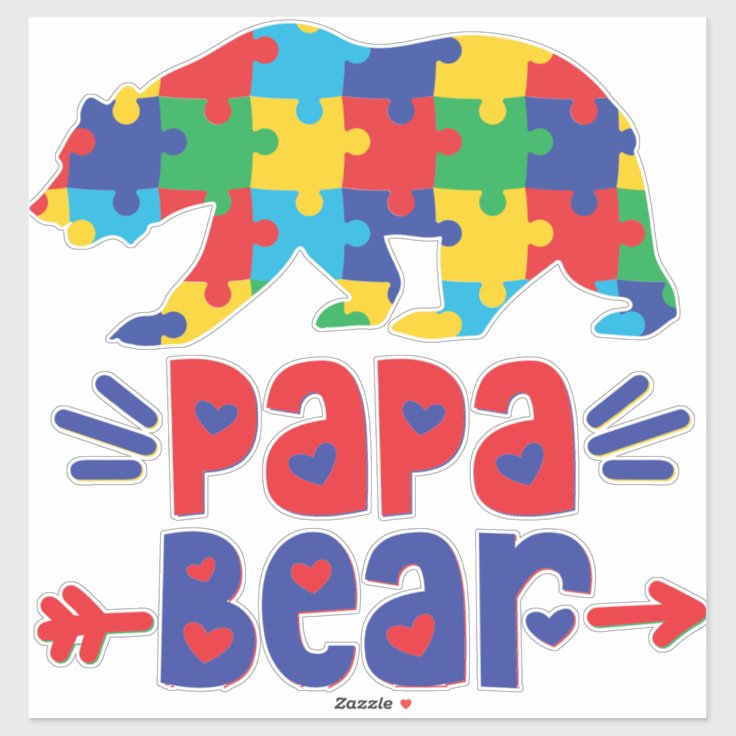 Papa Bear Vinyl Sticker | Zazzle