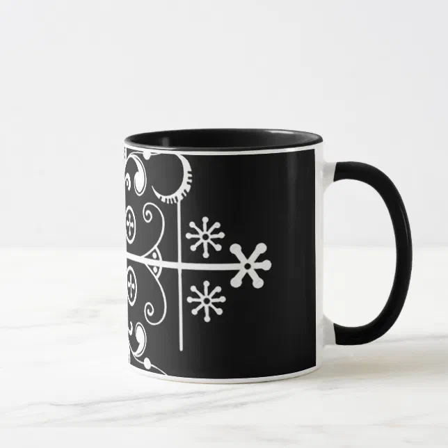 Papa Legba Veve Black Two-Tone 11 oz Art Mug | Zazzle