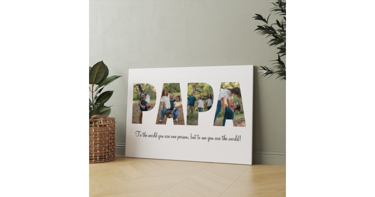 Papa Photo Collage Canvas | Zazzle