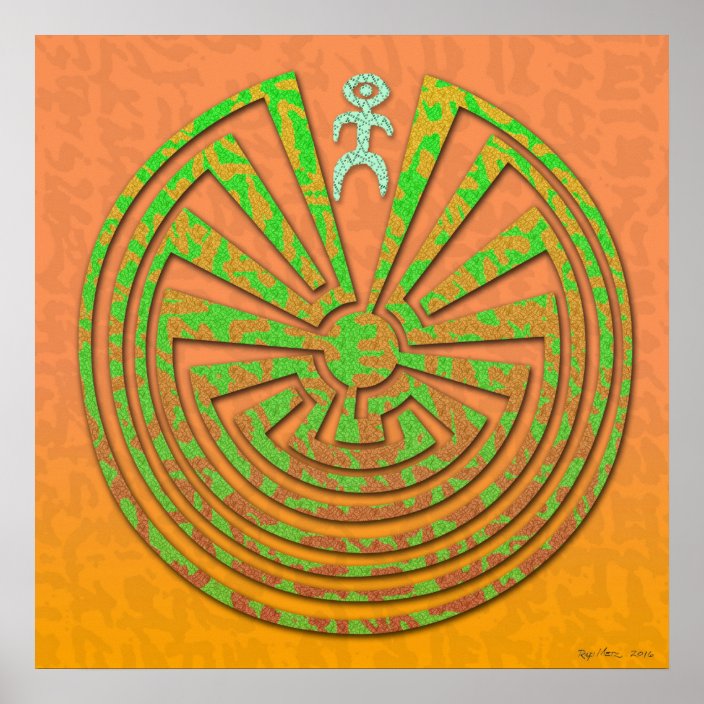 Papago Maze Copper Green Poster | Zazzle.com