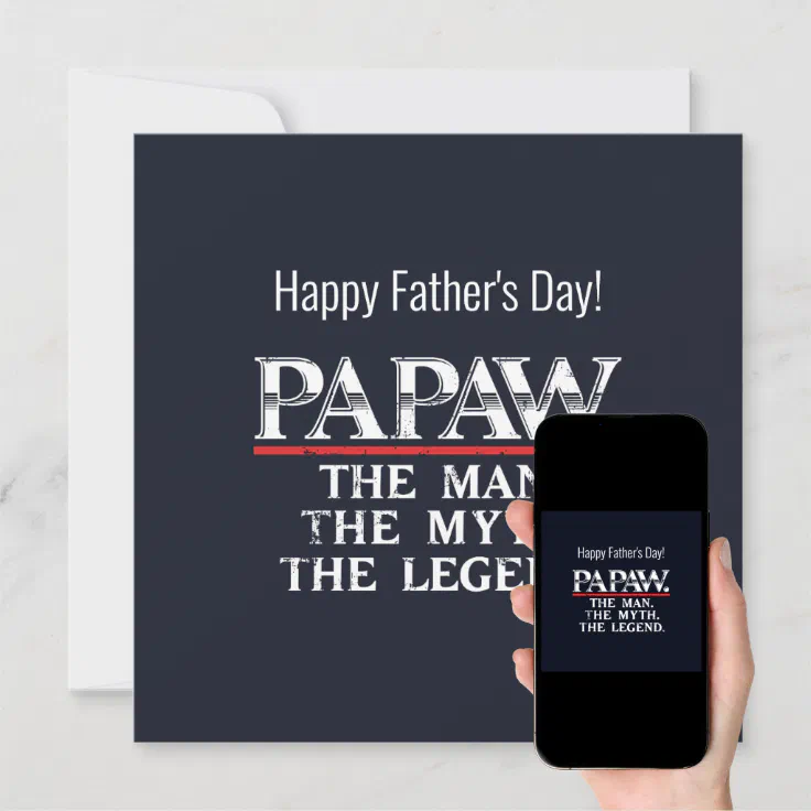 Papaw The Man Myth Legend Father's Day Card | Zazzle